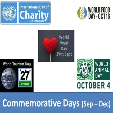 Commemorative Days (September - December) | PPTX