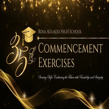 Commencement Exercises Graduation Program Presentation in Gold and ...