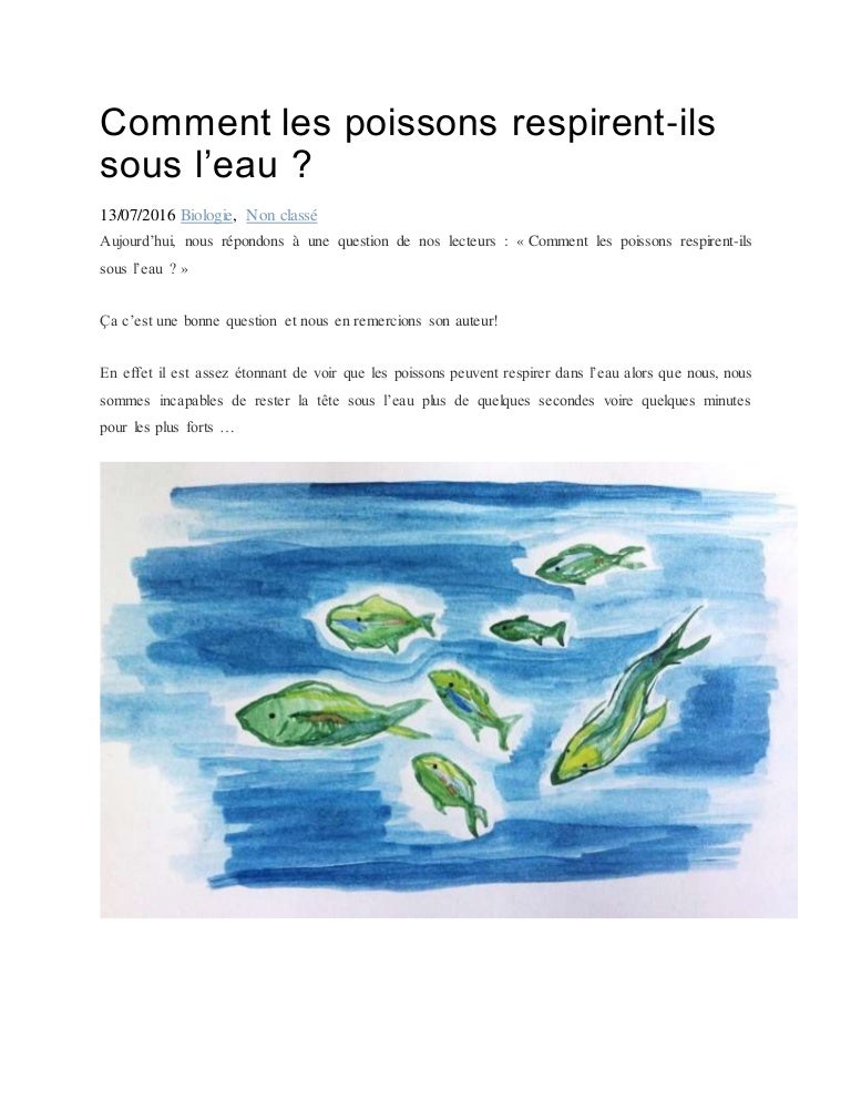 Comment les poissons respirent?