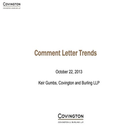 SEC Comment Letter Trends | PPTX