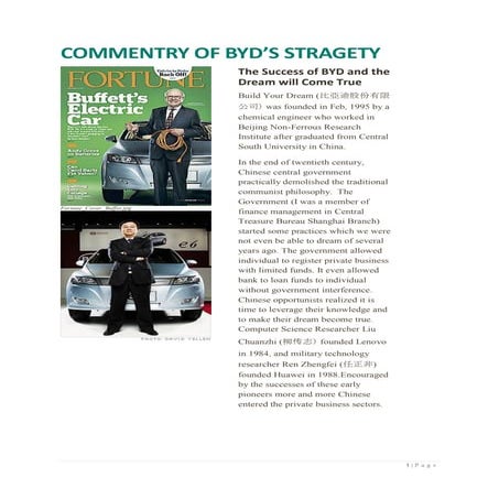 BYD electric cars & strategy | PPTX