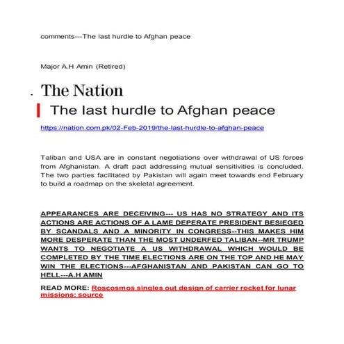 comments---The last hurdle to Afghan peace | DOCX