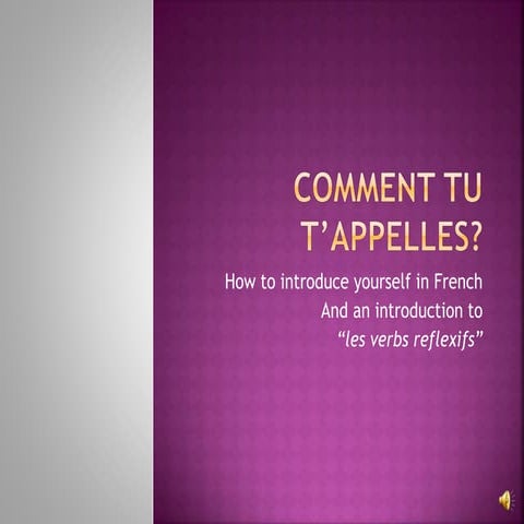 Comment tu t’appelles | PPTX