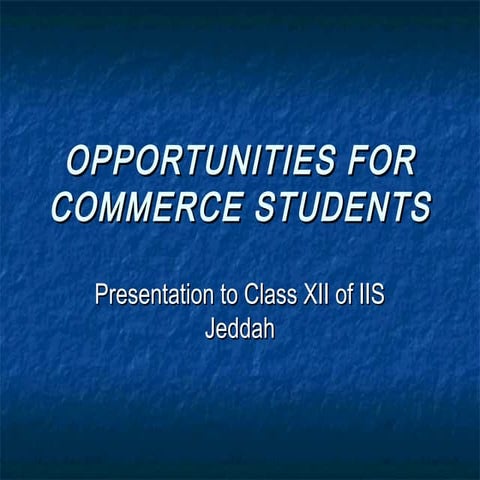 Commerce career guidance presentation | PPT