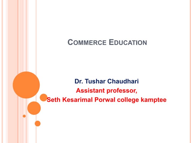 Teaching of commerce B.Ed India | PPTX