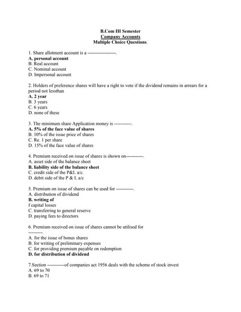 Mcq's i.com 01 accounting | PDF
