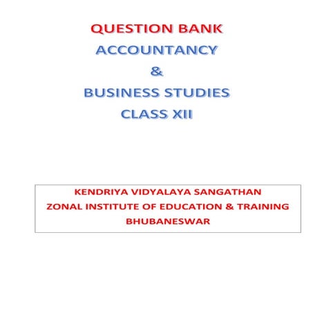 Commerce question bank for class xii | PDF
