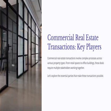 Commercial Real Estate Transactions: Key Players | PDF