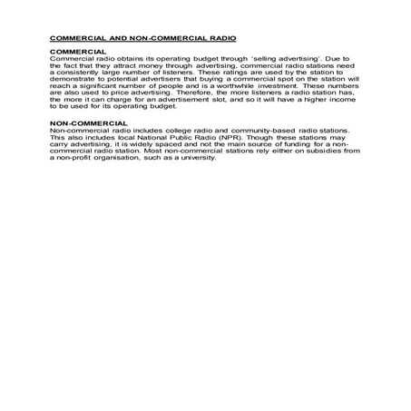 Commercial and non commercial radio | DOCX