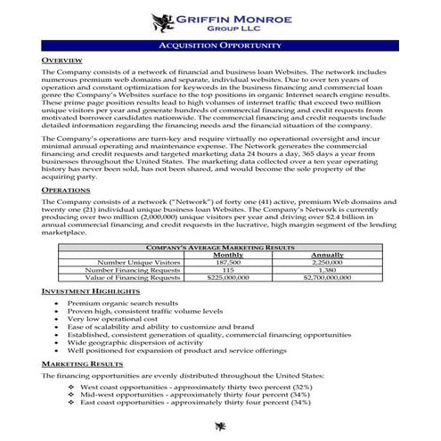 Commercial Financing Opportunities Teaser | PDF