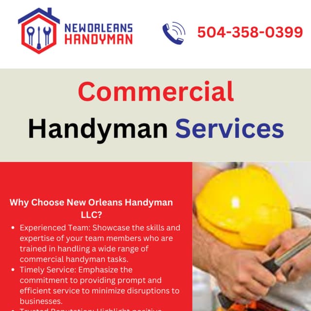 Commercial Handyman Services - New Orleans Handyman LLC | PDF