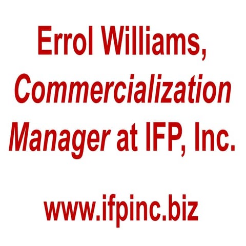 Errol Williams, Commercialization Manager | PPTX