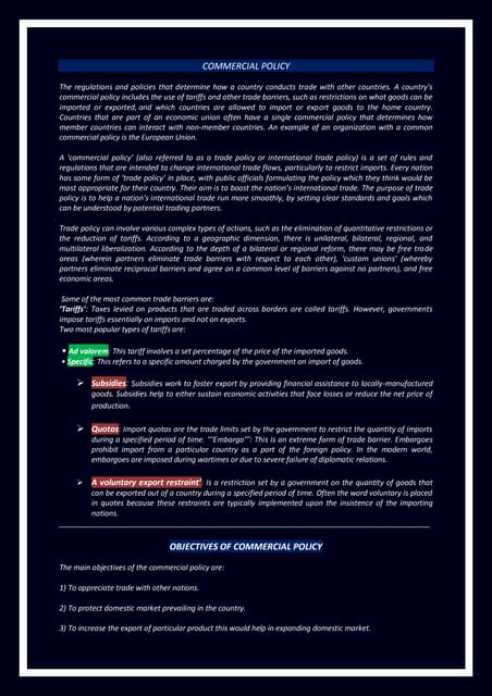 Commodity agreements | PPT