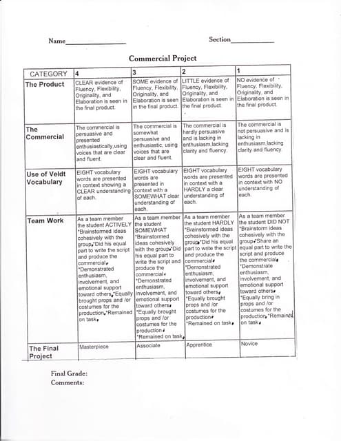 Skit Rubric | PDF | Education