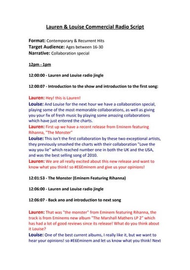 Final Radio Show Script | PDF