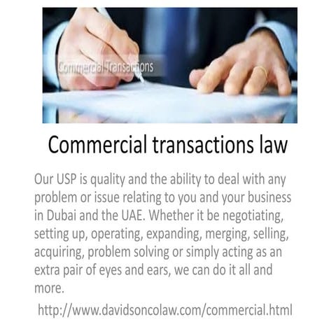 Commercial transactions law | PDF