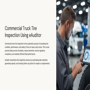 Commercial Truck Tire Inspection with eAuditor Audits & Inspections | PDF