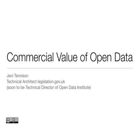 Commercial value of open data | PPT