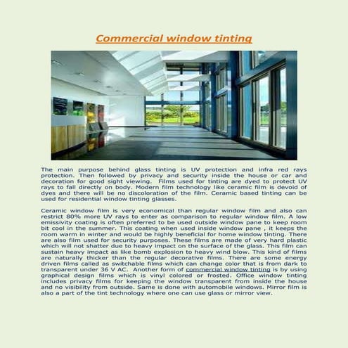 Commercial window tinting | PDF