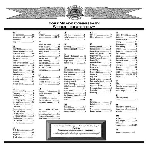 Commissary Reset Layout | PDF