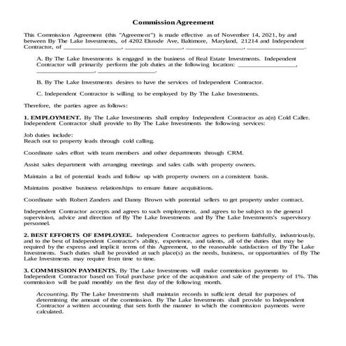 Commission agreement | PDF