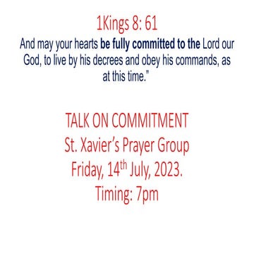 COMMITMENT starts with communication and ends in action. | PPTX