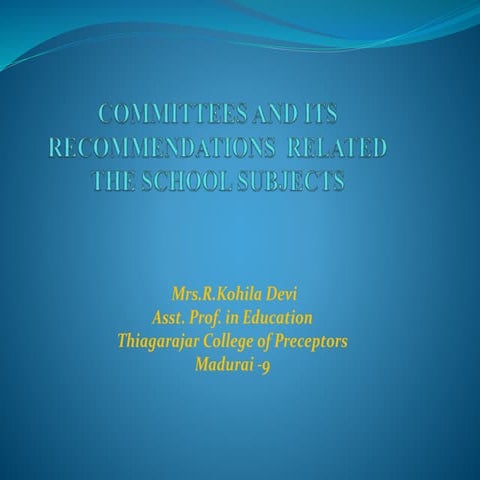 Secondary Eucation Commission (1952 53) | PPTX
