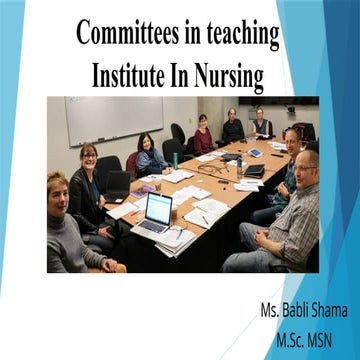 Committees in teaching Institute in Nursing | PPTX