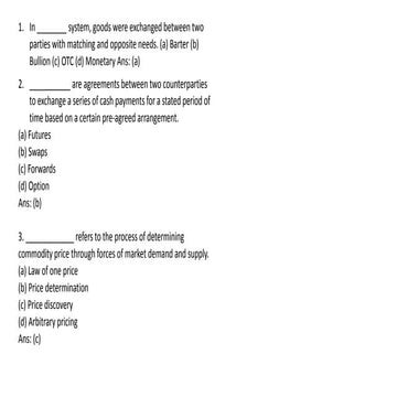 Commodities questionaire | PPTX