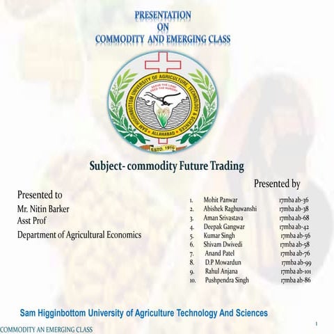 Commodity emerging class | PPT
