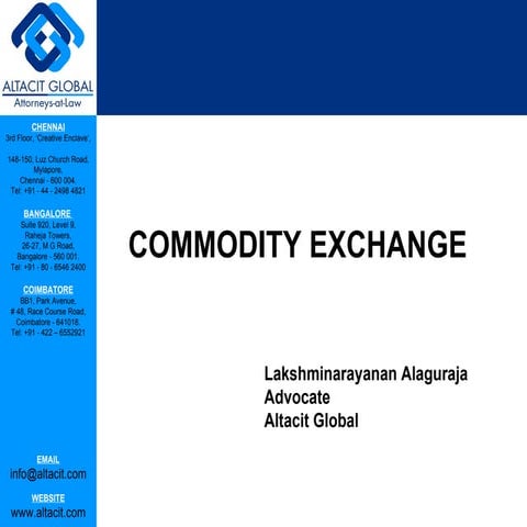 Commodity exchange | PPT