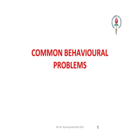 Common behavioral-problems | PPTX