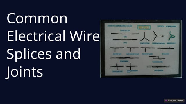 Lecture on wire splicing and termination | PDF | Home & Garden
