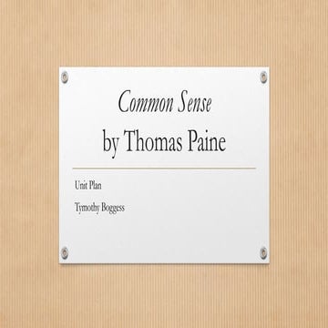 Common sense by Thomas Paine | PPTX