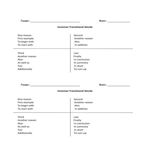 Common transitional-words | PDF