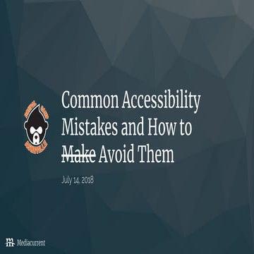 Common accessibility mistakes and how to avoid them | PDF | Web Design and HTML | Internet