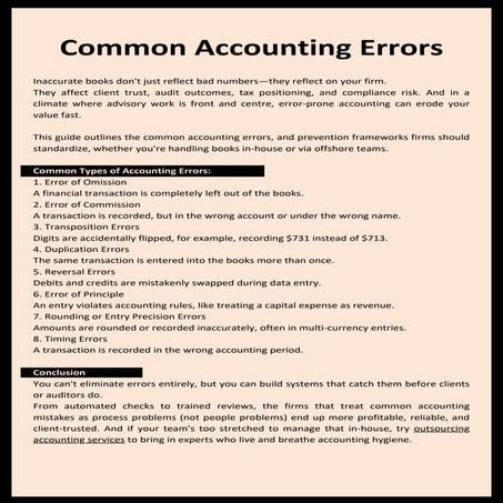 Common accounting errors you need to know | PDF