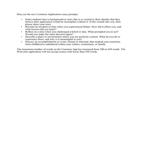 Common application essay prompts | PDF
