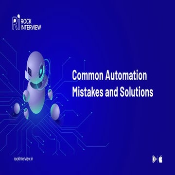 Common Automation Mistakes Ppt