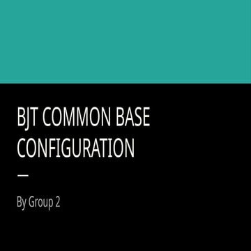 BJT Input and Output Characteristics in Common-Base Configuration | PPTX