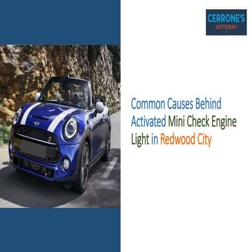 Common Causes Behind Activated Mini Check Engine Light in Redwood City ...