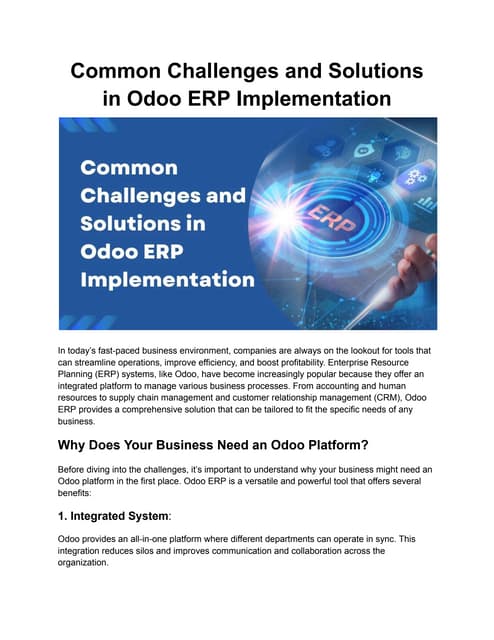 A Step-by-Step Guide on How to Complete Odoo Implementation Process | PDF