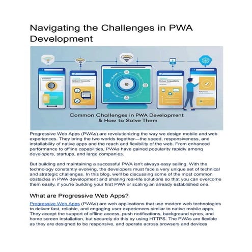 Navigating the Challenges in PWA Development | PDF
