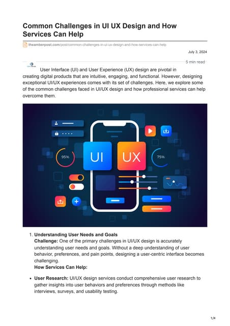Introduction to Our UI/UX Design Services | PDF