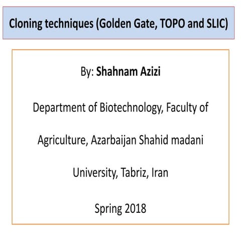 Common cloning technique | PPTX