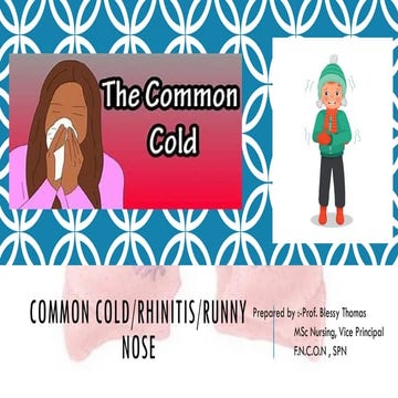 nursing management of patients with common cold ppt.pptx | Ear, Nose ...