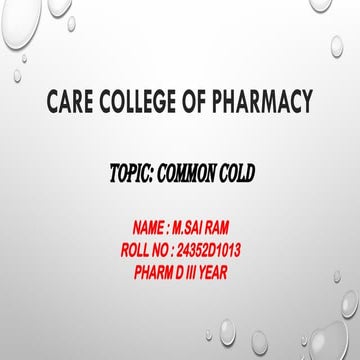 common cold ppt 1.pptx care college of pharmacy | PPTX