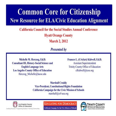 Common Core for Citizenship Alignment Guide | PPT
