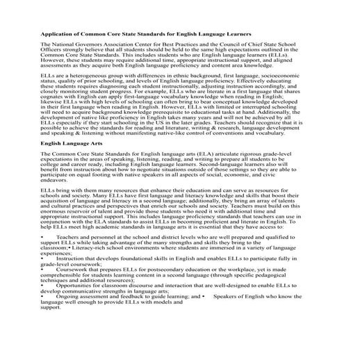 Common Core for ELL | PDF