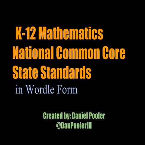 Common Core Math Standards and Wordle | PPT